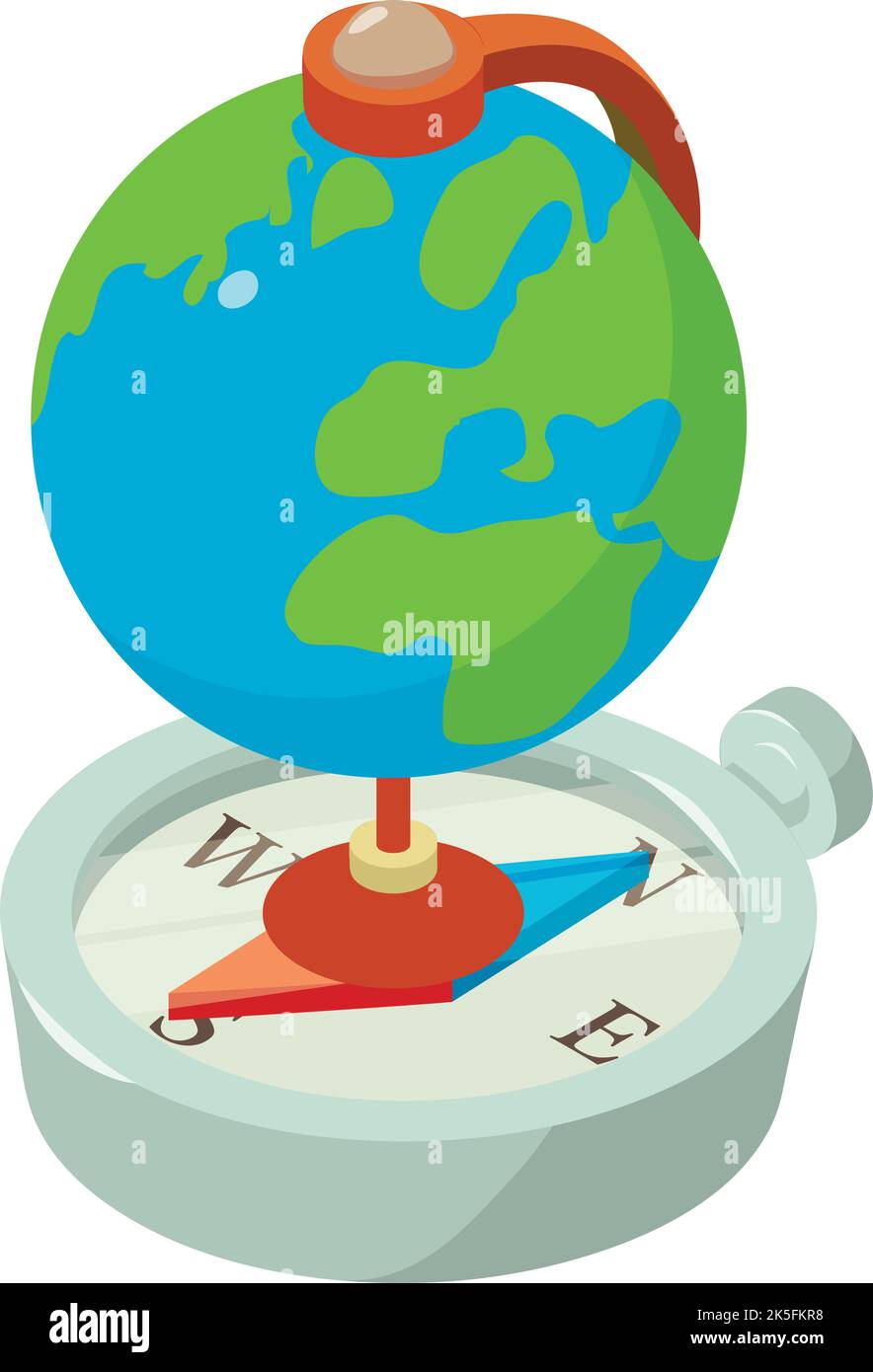 Travel symbol icon isometric vector. Globe of planet earth standing on ...