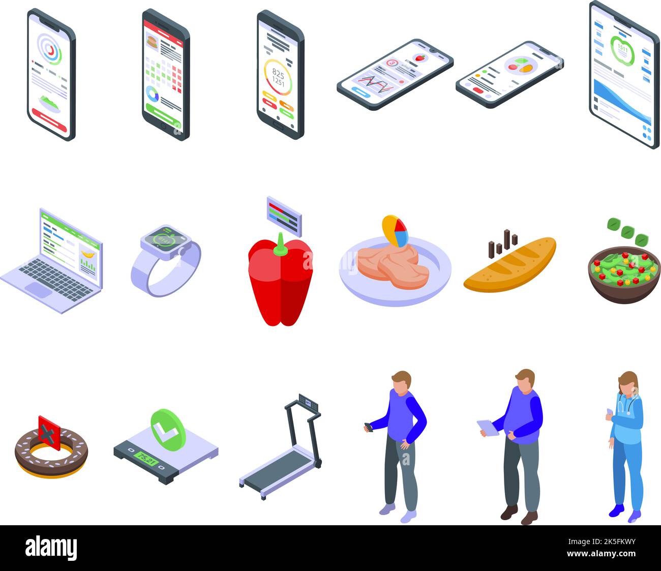 Meal tracking app Stock Vector Images - Alamy