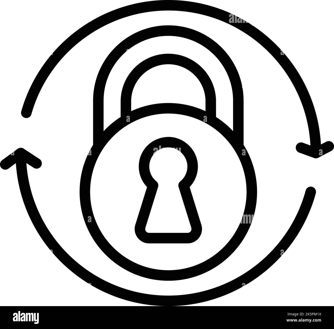 Lock lesson icon outline vector. Private class. Exam learning Stock ...