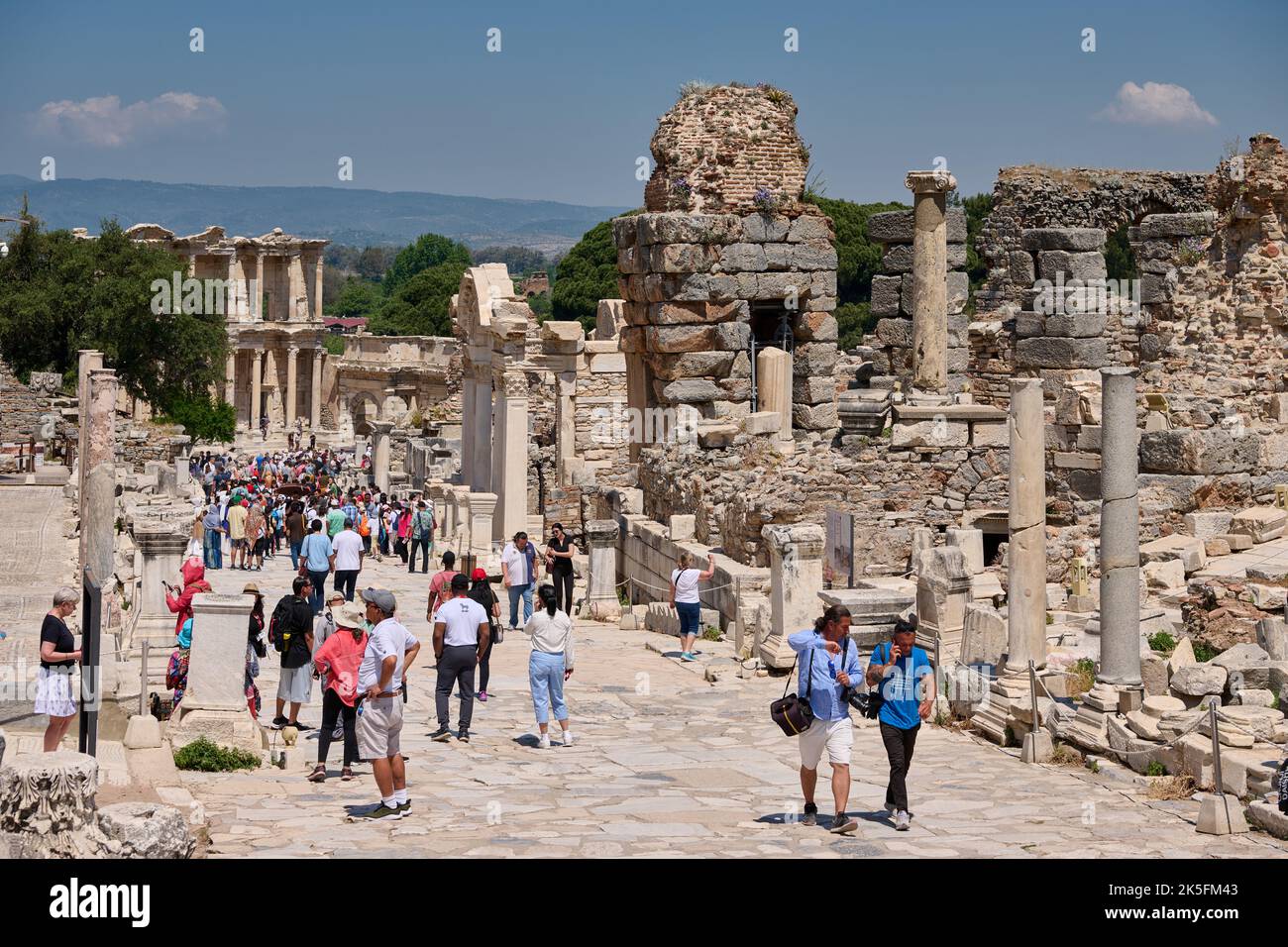 Curetes street in Ephesus Archaeological Site, Selcuk, Turkey Stock ...