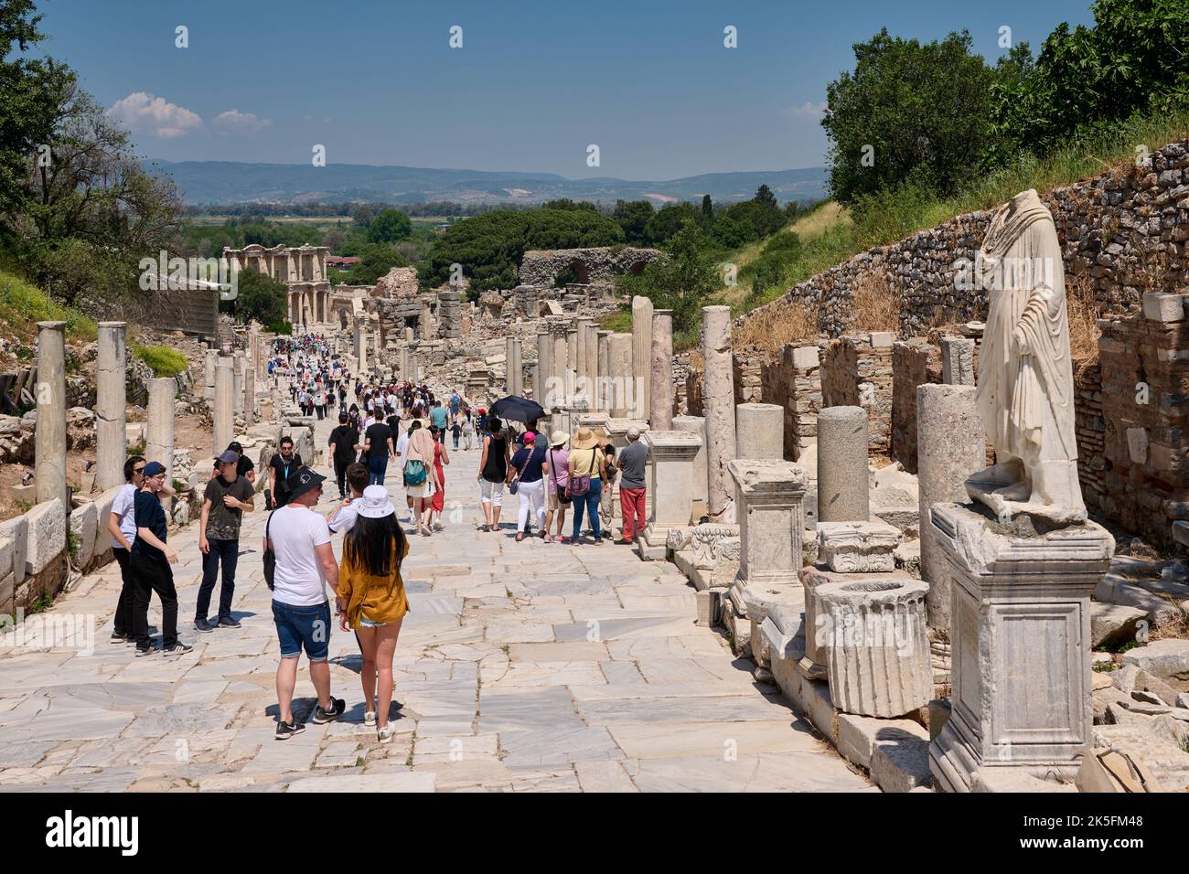 Curetes street in Ephesus Archaeological Site, Selcuk, Turkey Stock ...