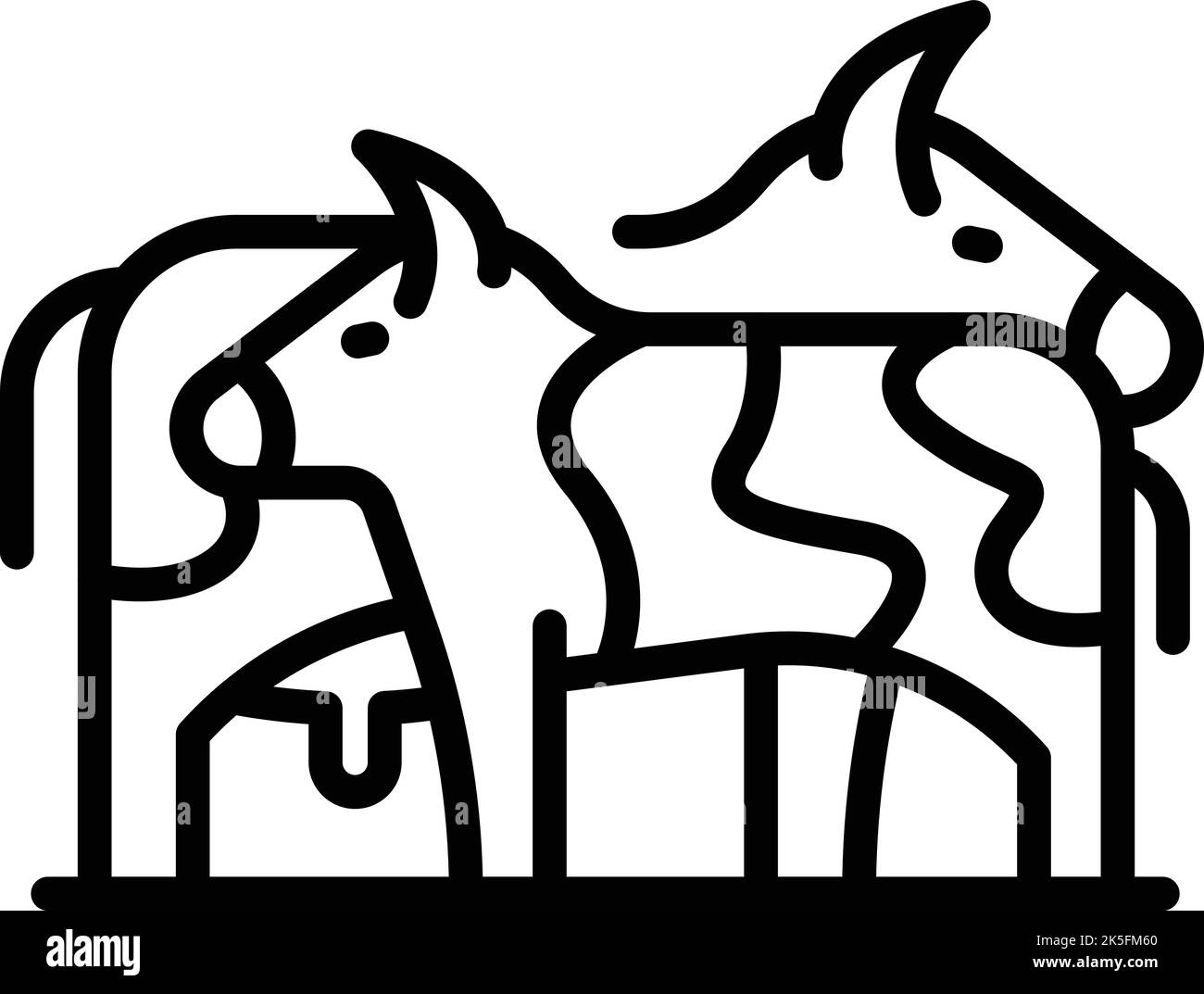 Breeding cows icon outline vector. Animal beef. Cow cattle Stock Vector ...