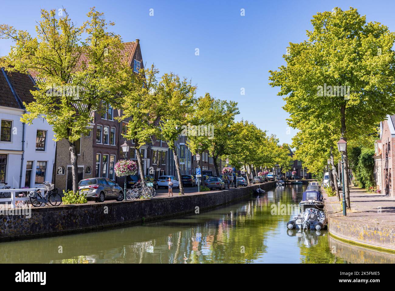 Hoorn The Netherlands - August 11, 2022: Cityscape of Hoorn with canal ...