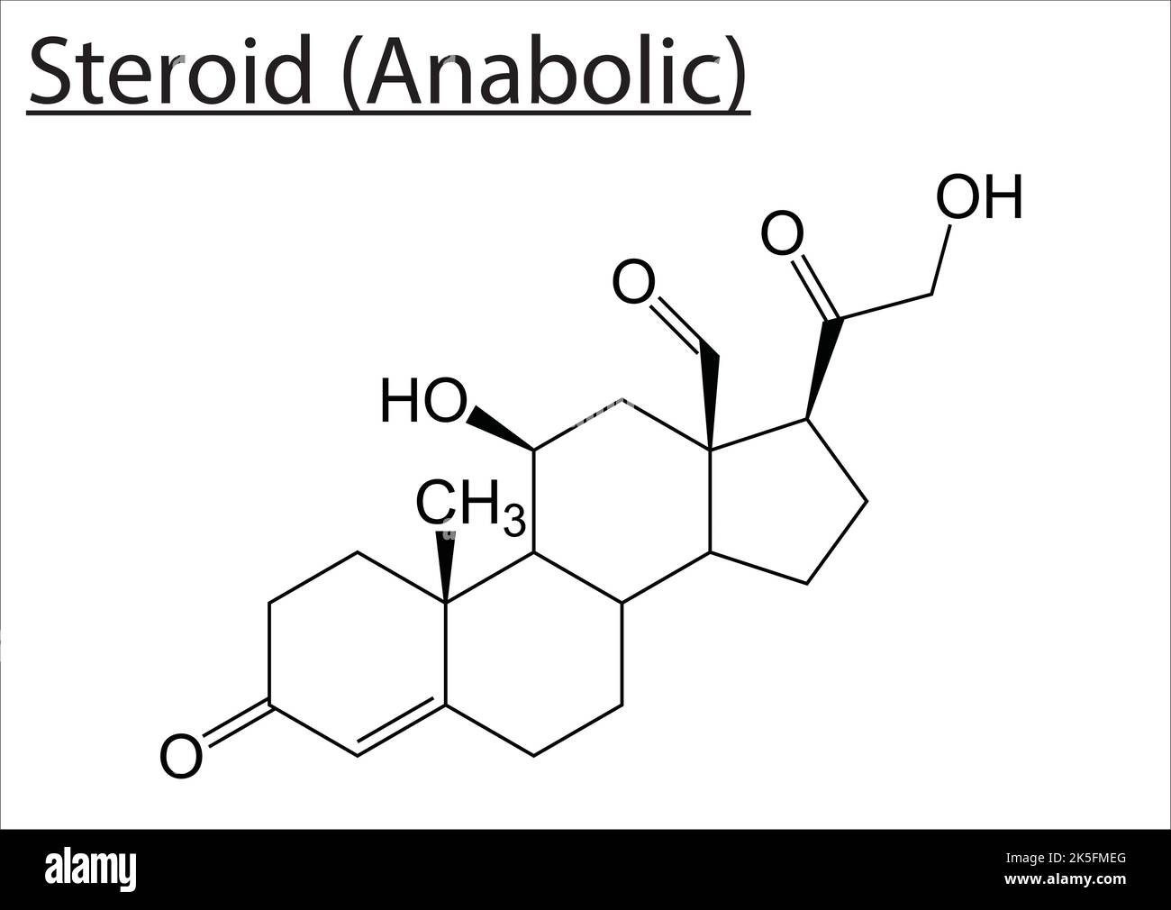 Steroid Anabolic Molecular Structure Vector Skeletal Formula Stock