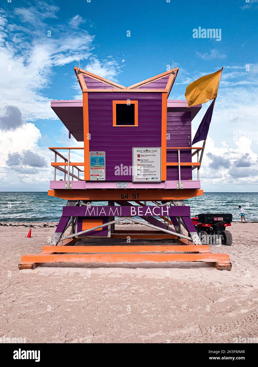 The colorful Miami Beach lifeguard tower at the beach Stock Photo - Alamy