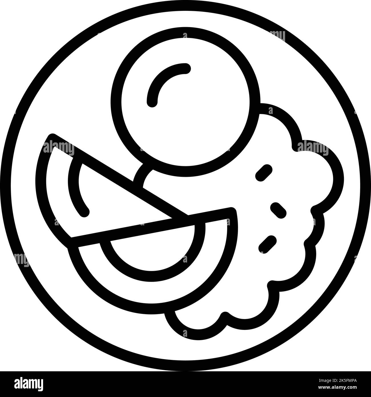 Baked Food Icon Outline Vector Cooked Meat Bean Bread Stock Vector