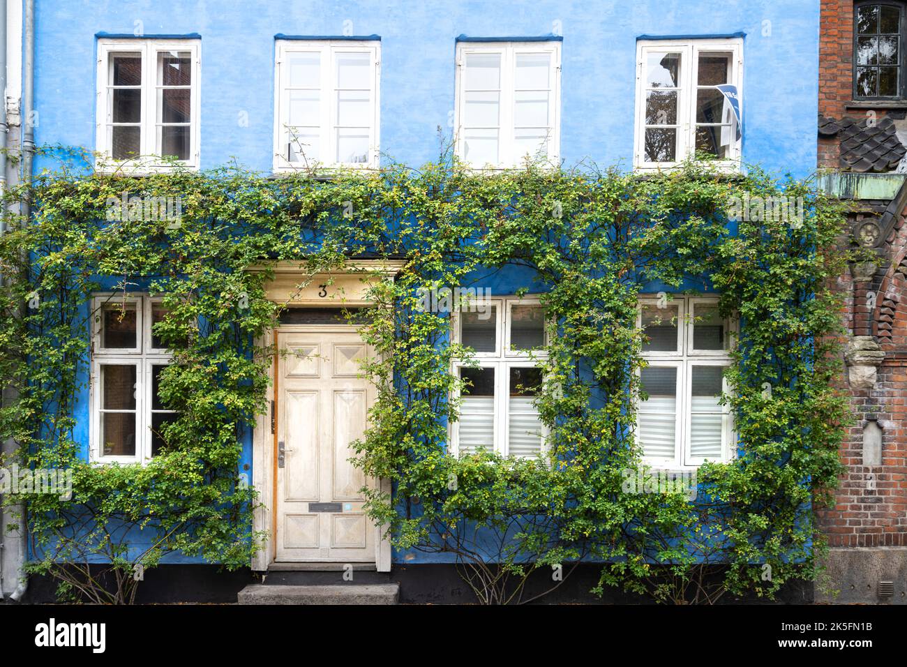 Copenhagen, Denmark. October 2022. External view of the typical colored ...