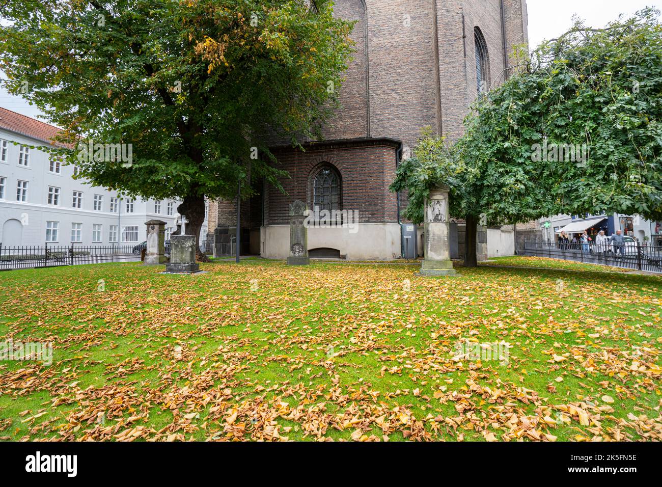 Copenhagen, Denmark. October 2022. View of the tombstones and memorials ...