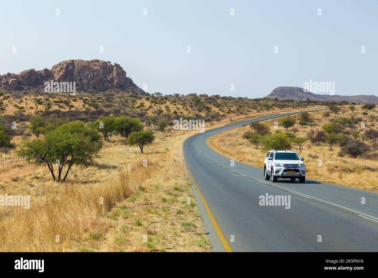 Khomas, Namibia - 28 September 2018: Cars on the road. Namibian ...