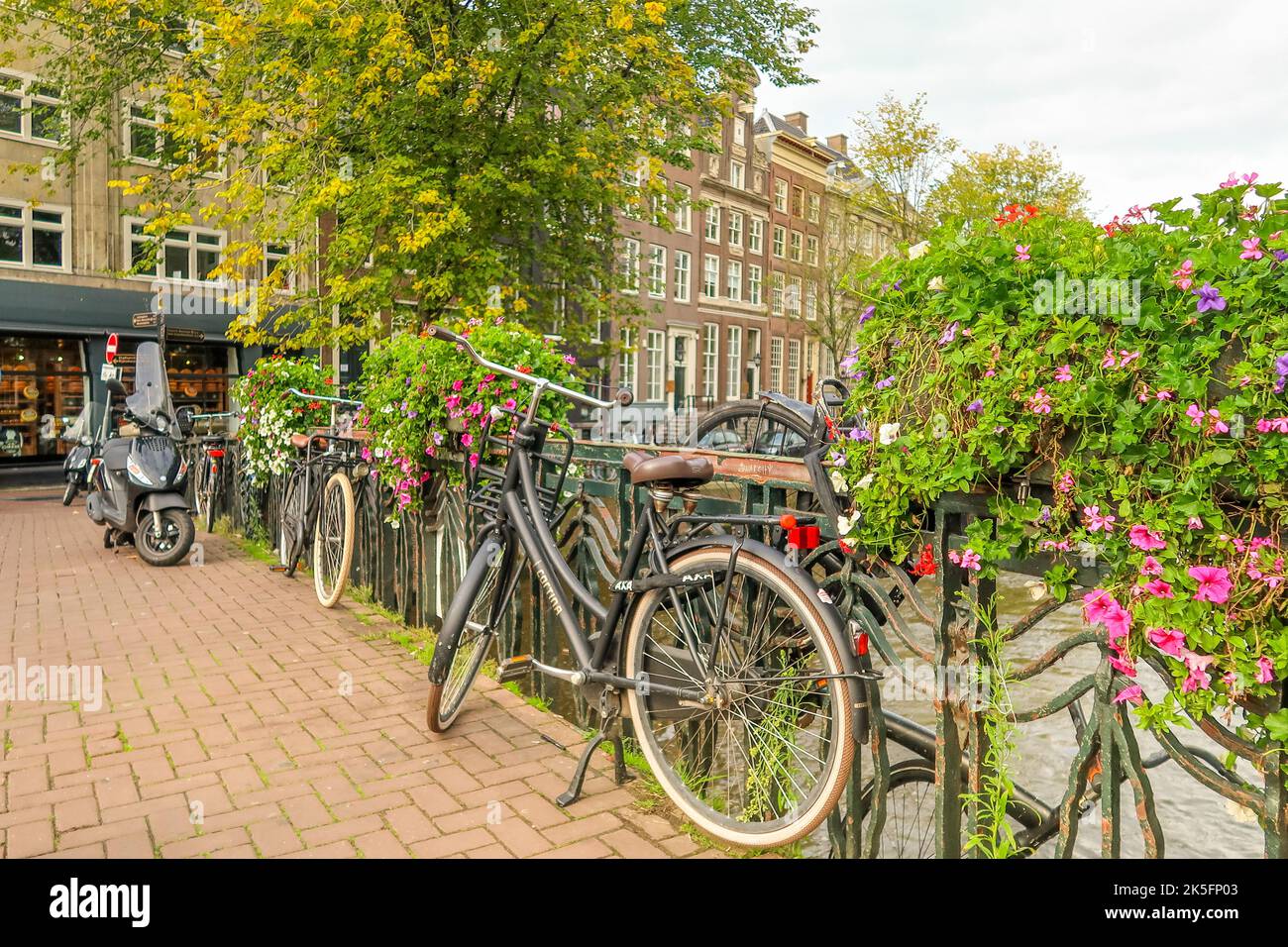 Amsterdam, Netherlands. October 2022. One of the numerous canals in ...