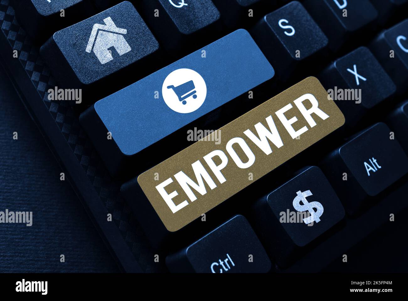 Conceptual caption Empower. Business showcase to give power or ...