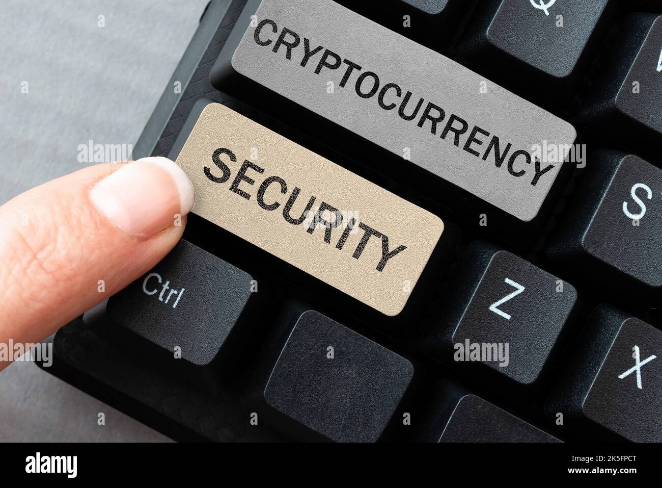 Writing displaying text Cryptocurrency Security. Business overview ...