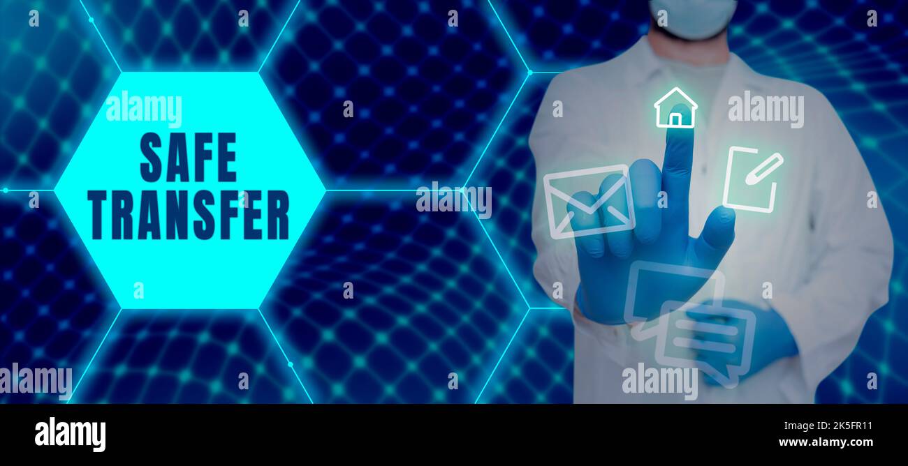 Conceptual caption Safe Transfer. Business approach transmitting the ...