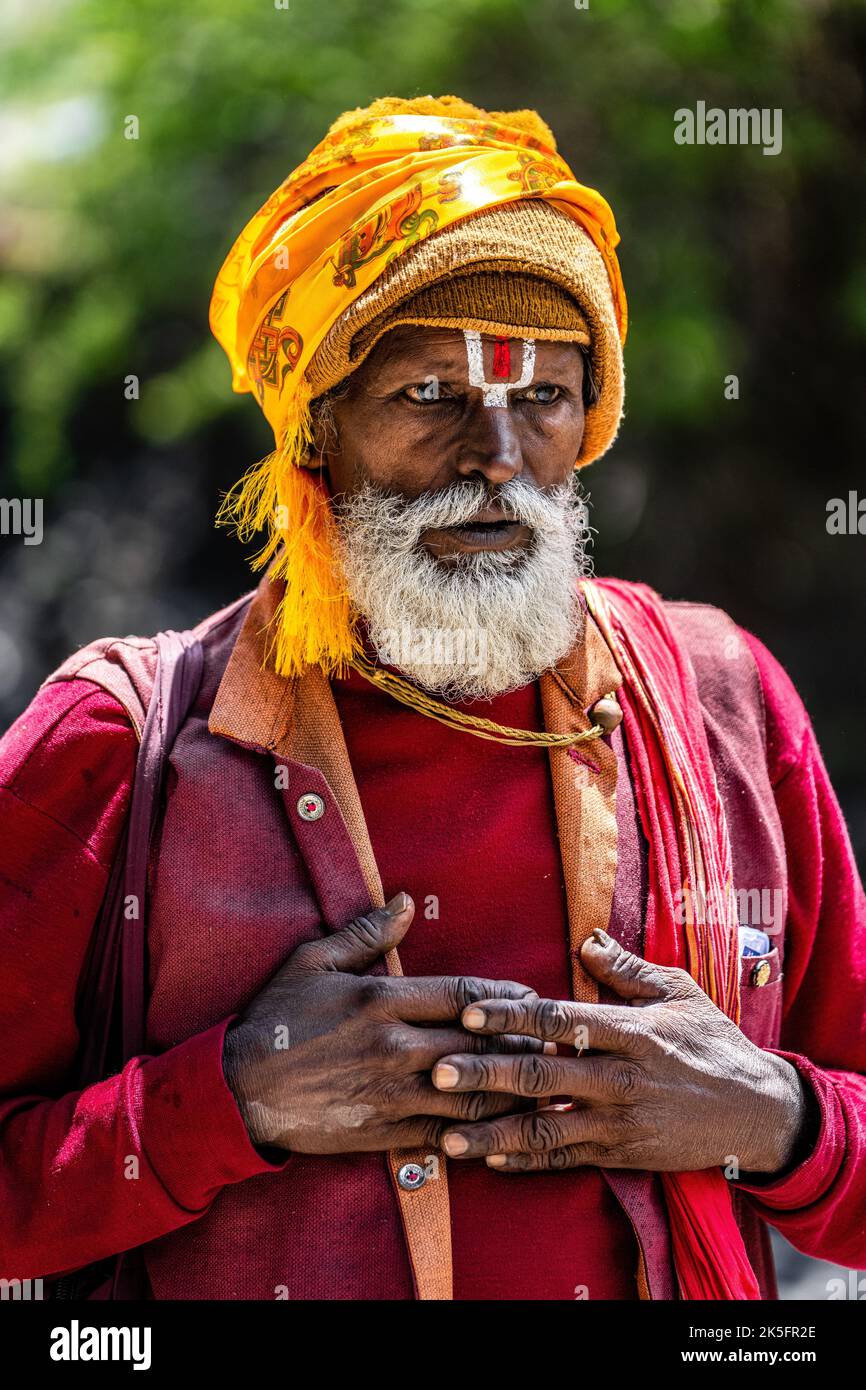 A vertical shot of Sadhu holy man Stock Photo - Alamy