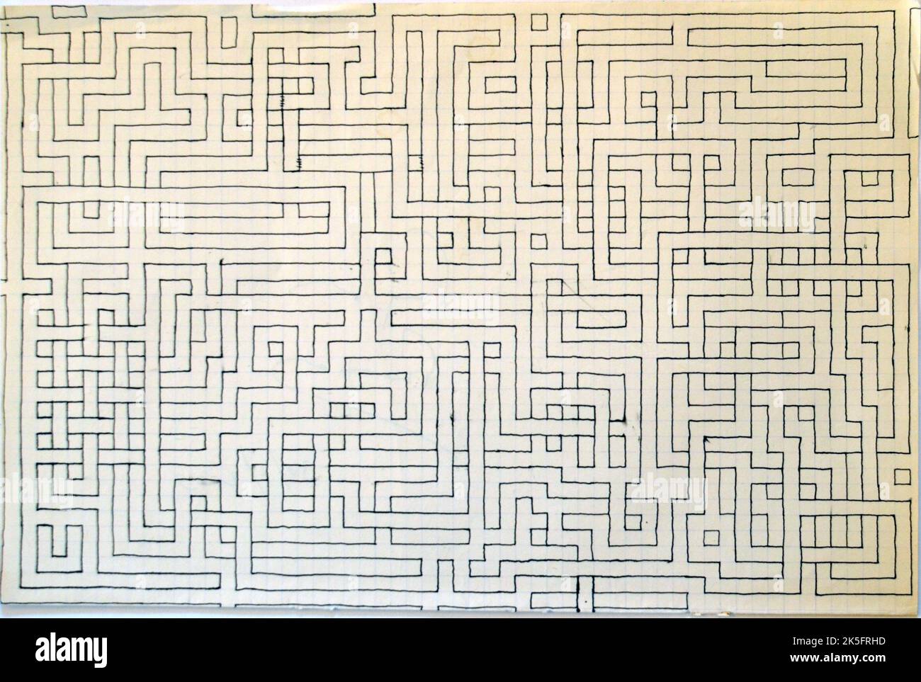 Colorful sketch with maze pattern, designed with pens and markers ...