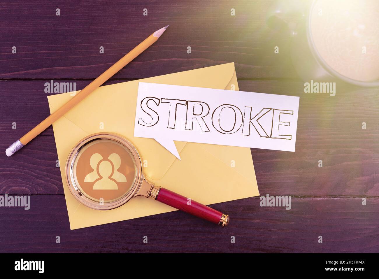 Hand writing sign Stroke. Business concept caused by bleeding into ...