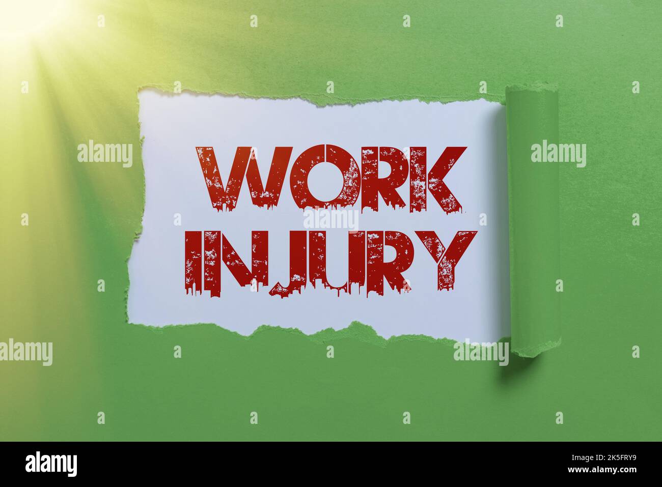 Hand writing sign Work Injury. Conceptual photo an accident occurred as ...