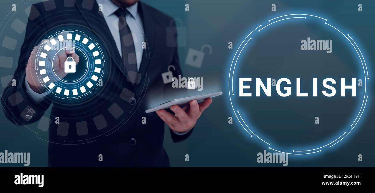 Handwriting text English. Internet Concept possible communication ...