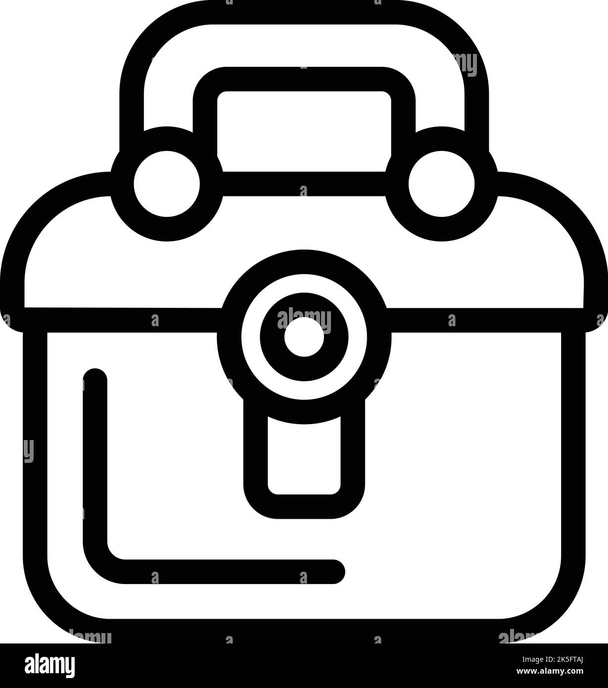 Mechanic box icon outline vector. Open kit. Hammer equipment Stock ...