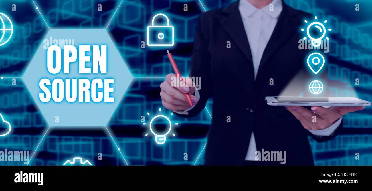 Text showing inspiration Open Source. Business showcase contains the ... Text showing inspiration Open Source. Business showcase contains the ...