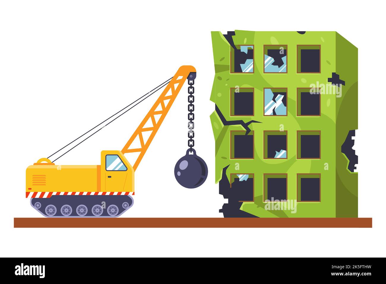 special equipment demolishes an old dilapidated building. house ...