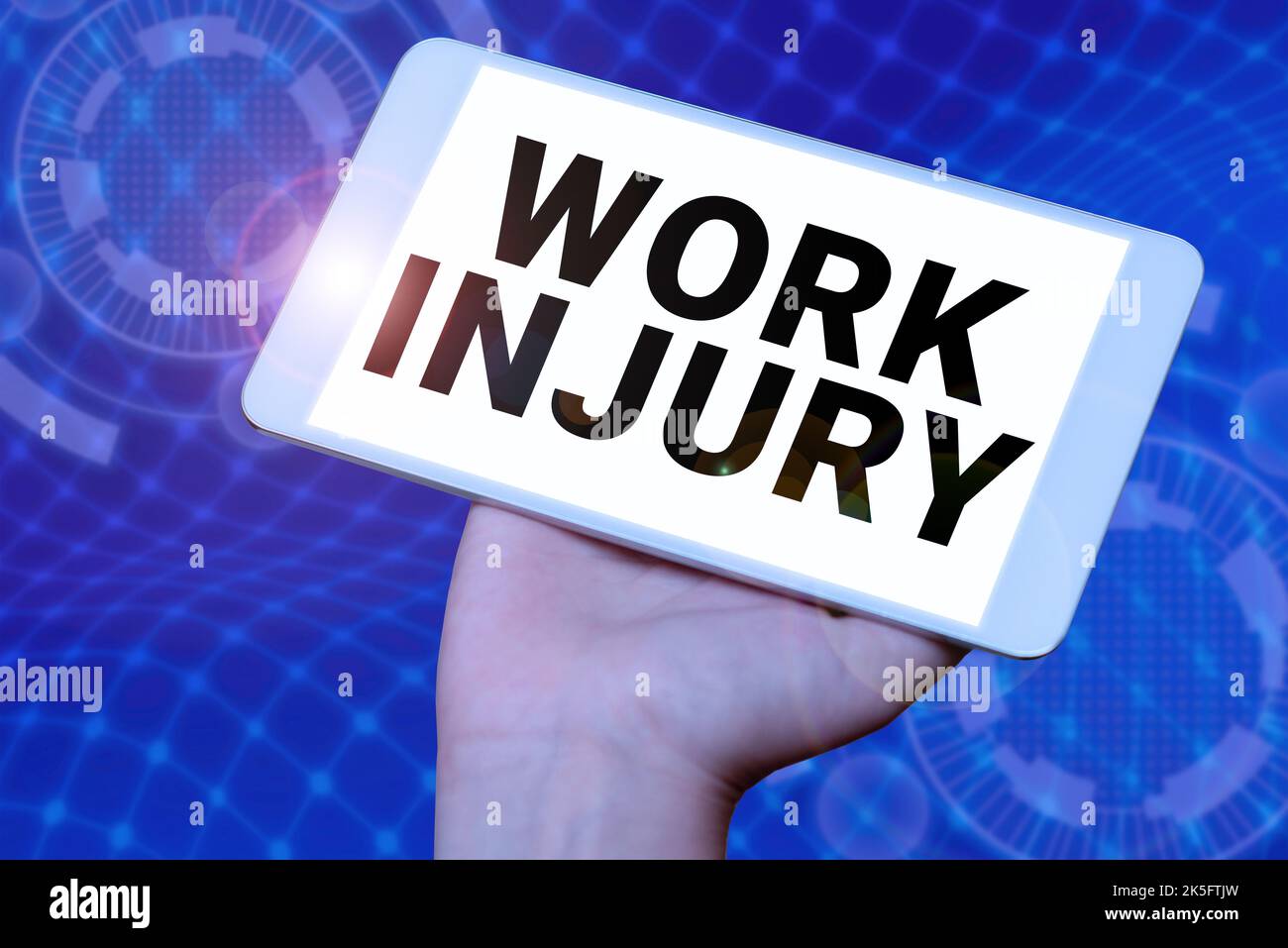 Hand writing sign Work Injury. Business showcase an accident occurred ...