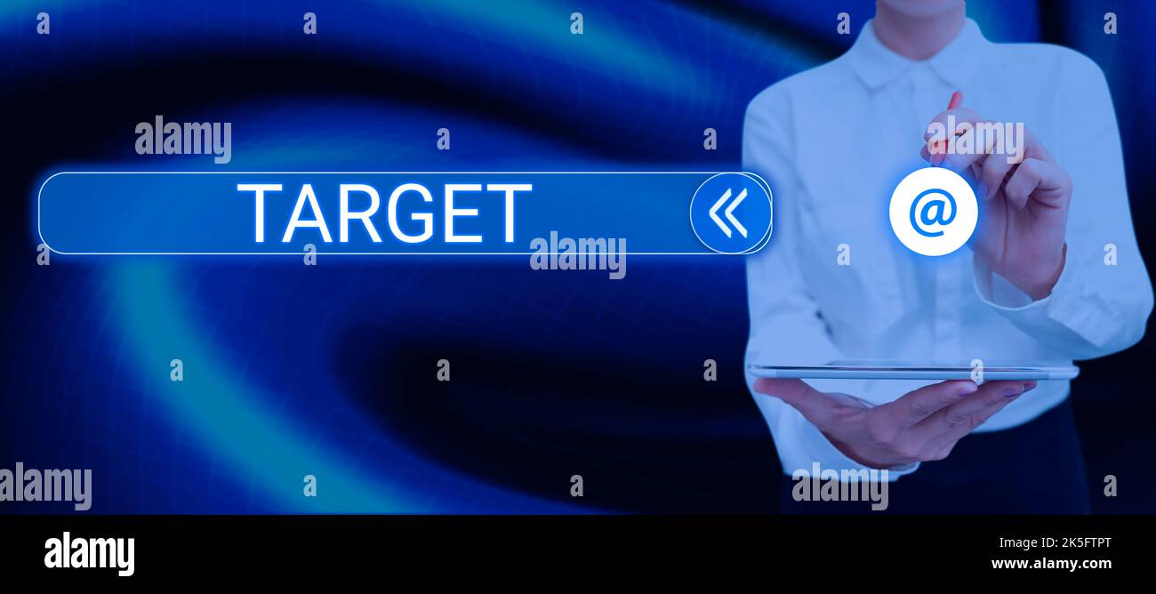 Conceptual caption Target. Word Written on something at which someone ...