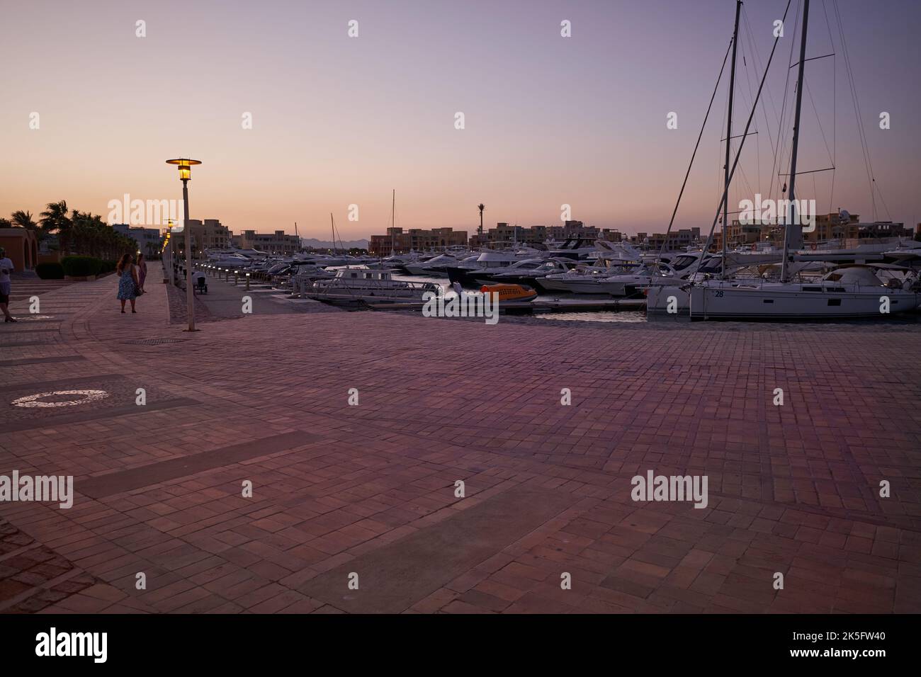 Abu Tig Marina in El Gouna, Hurghada, Red Sea Governorate, Egypt sunset ...