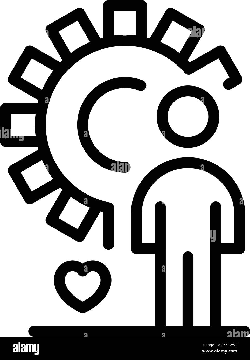 Gear social protect icon outline vector. Old health. Help patient Stock ...