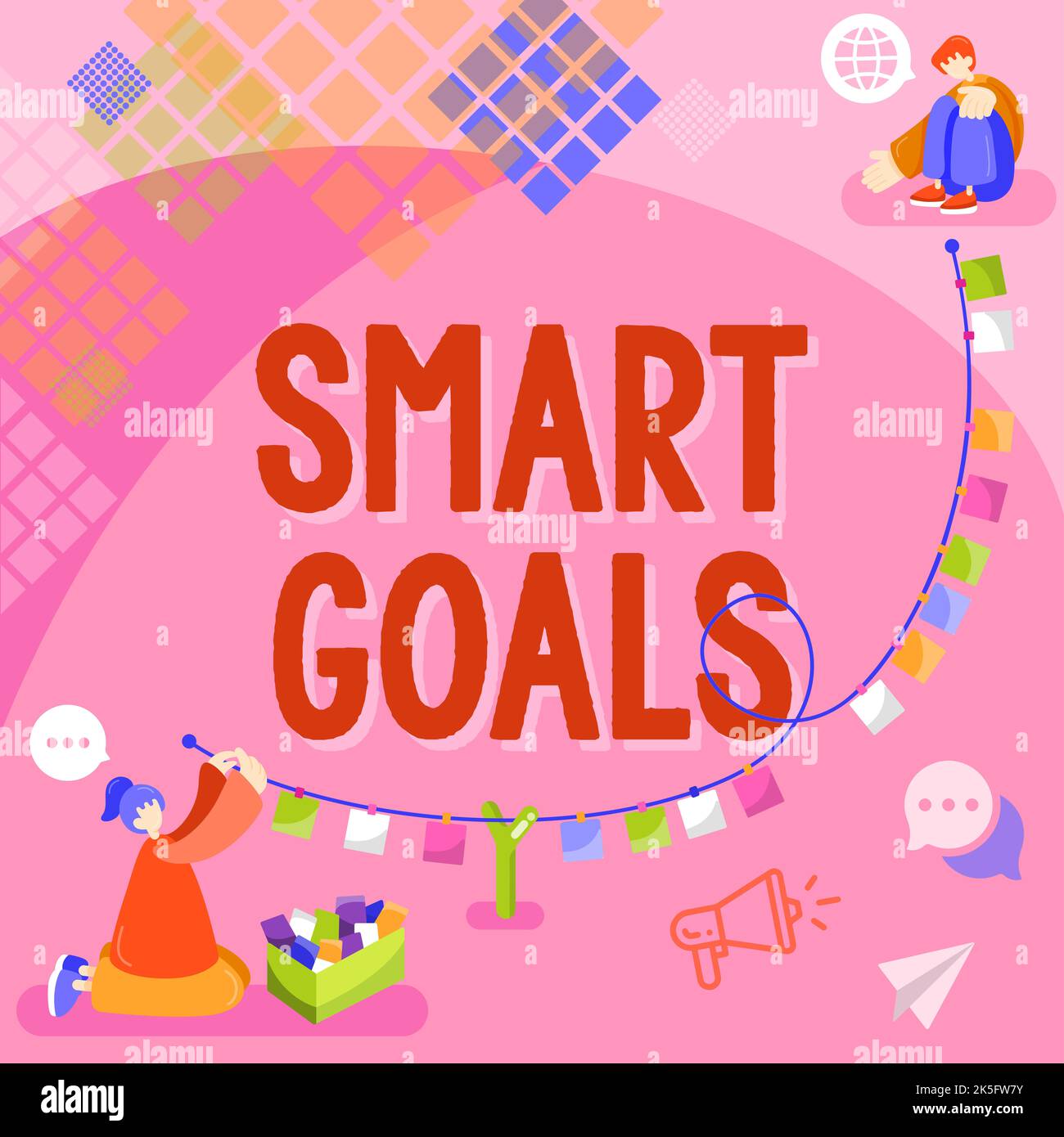 Text sign showing Smart Goals. Conceptual photo mnemonic used as a ...