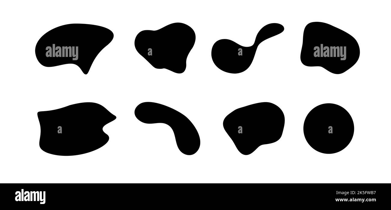 Poster in doodle style with fluid shapes. Fluid shapes isolated on ...