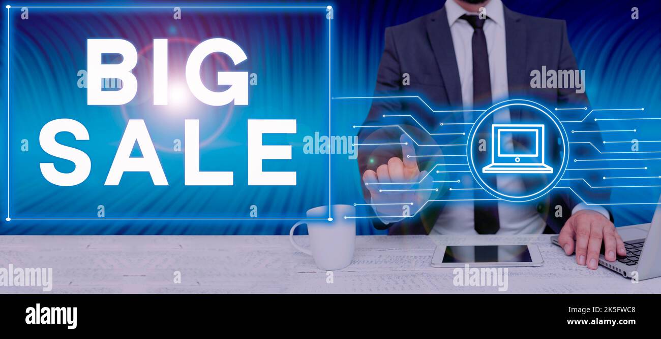 Inspiration showing sign Big Sale. Business showcase putting products ...