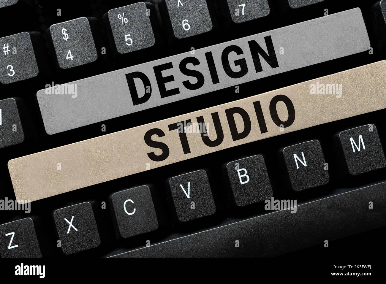 Hand writing sign Design Studio. Business overview work environment ...