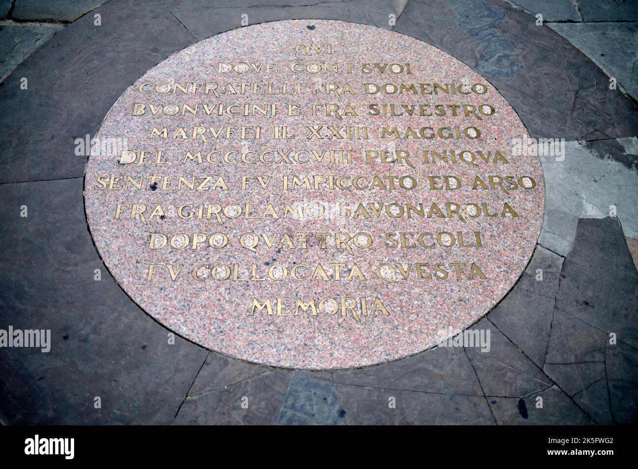 Savonarola Memorial Plaque where the preacher was anged and burned in ...