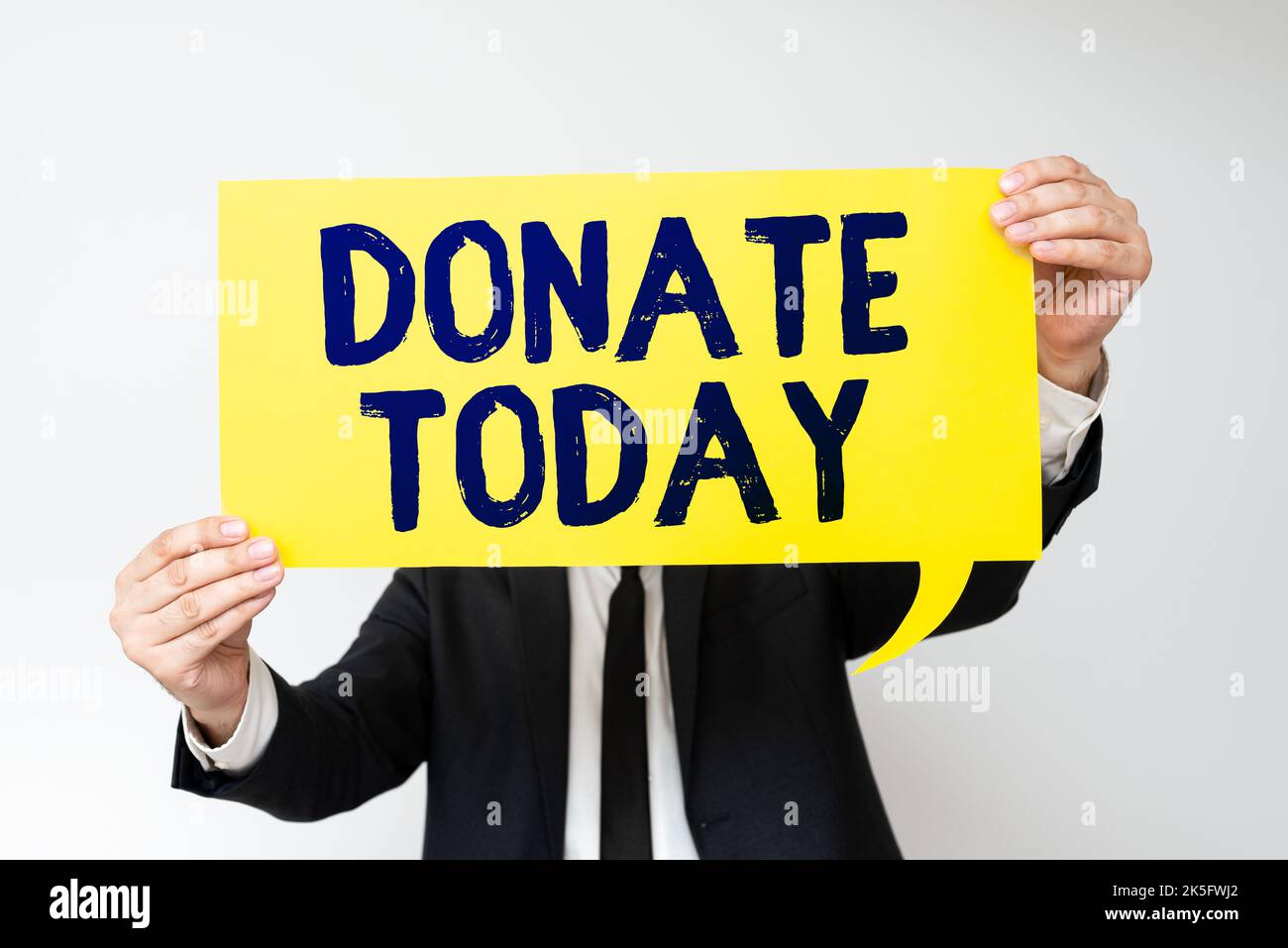 Hand writing sign Donate Today. Business approach to give like goods ...