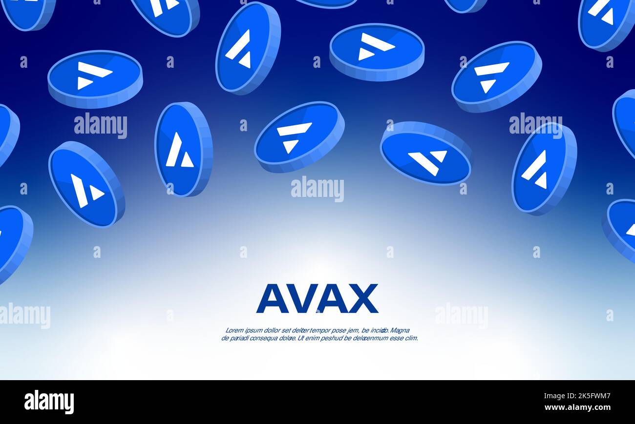 Coin AVAX blue banner. Crypto currency concept Stock Vector Image & Art ...