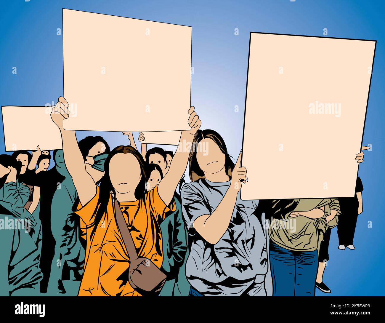 Protest crowd illustration hi-res stock photography and images - Alamy