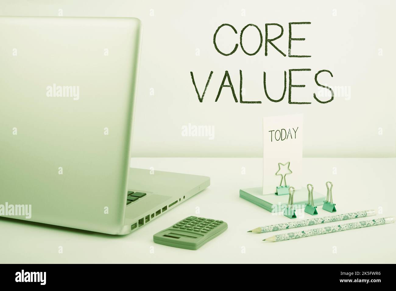 Handwriting text Core Values. Business showcase principles which guide ...