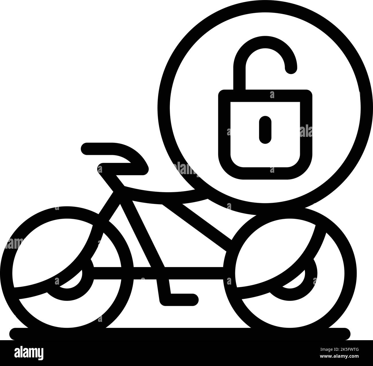 Unlock sharing bike icon outline vector. Public app. Share smart ...