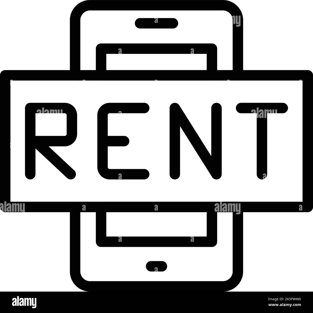 Rent phone bike icon outline vector. Public transport. App city Stock ...