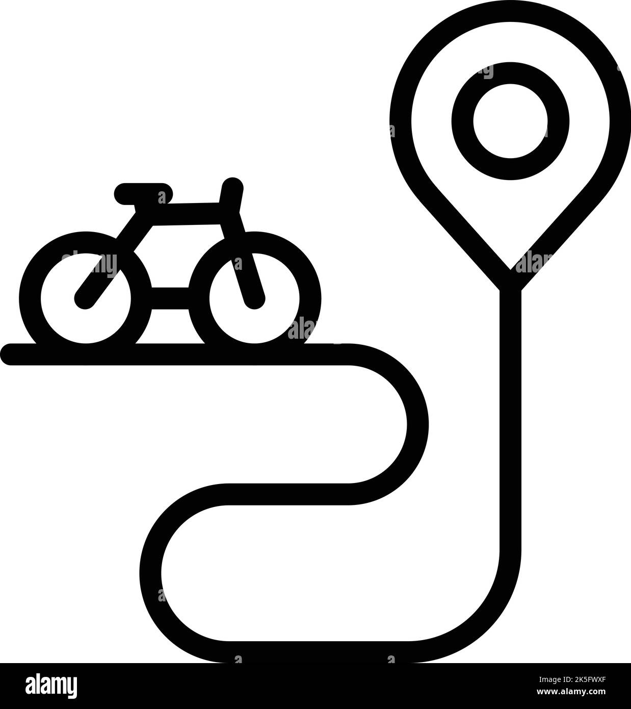 Bike rent route icon outline vector. Public city. Smart transport Stock ...