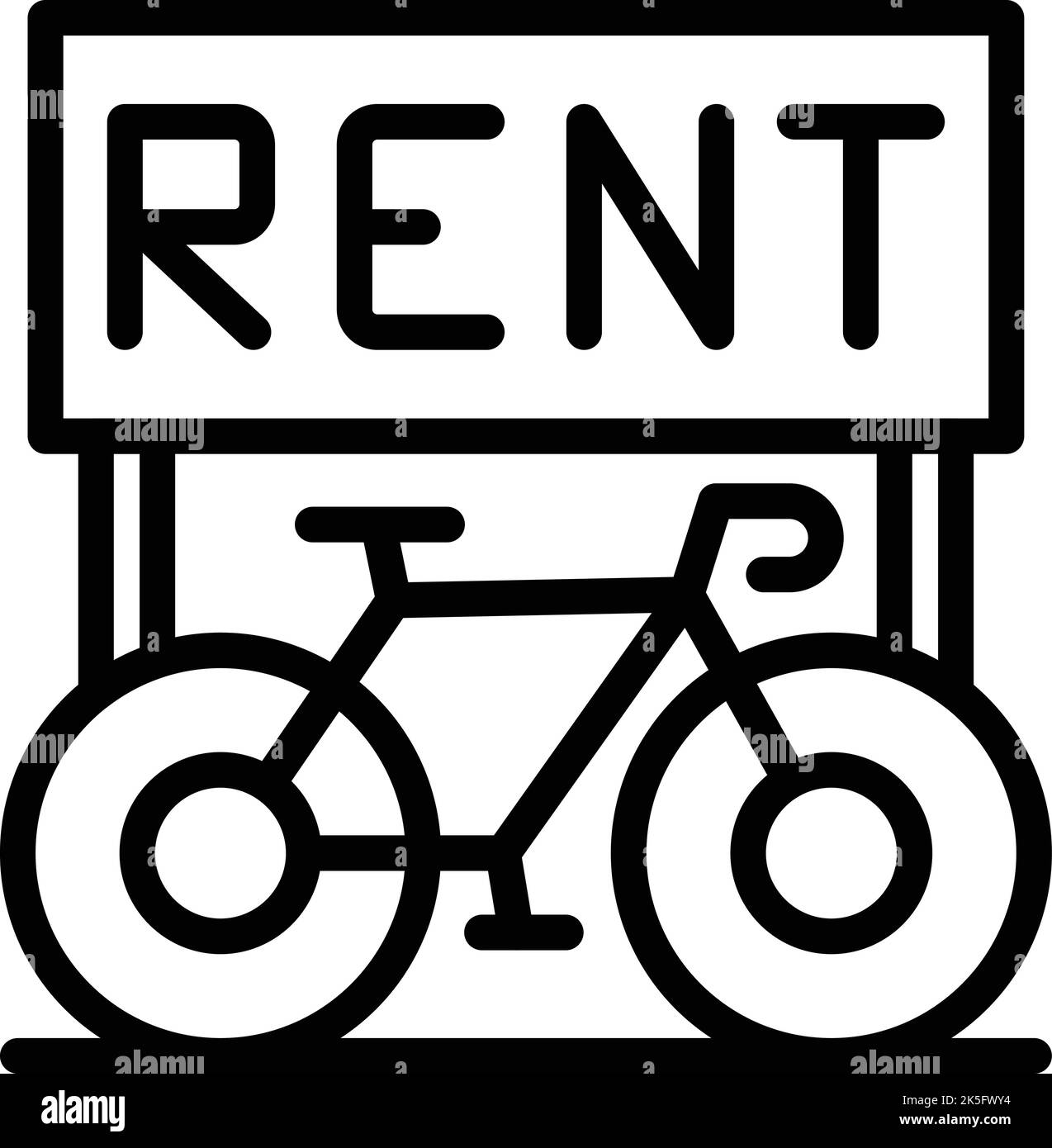 Rent city bike icon outline vector. App system. Share transport Stock ...
