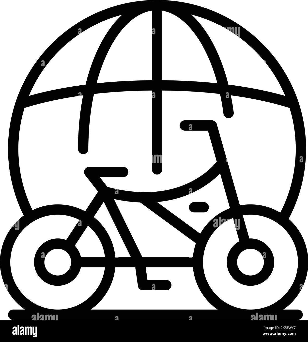 Global bike rent icon outline vector. Public system. Share smart Stock ...