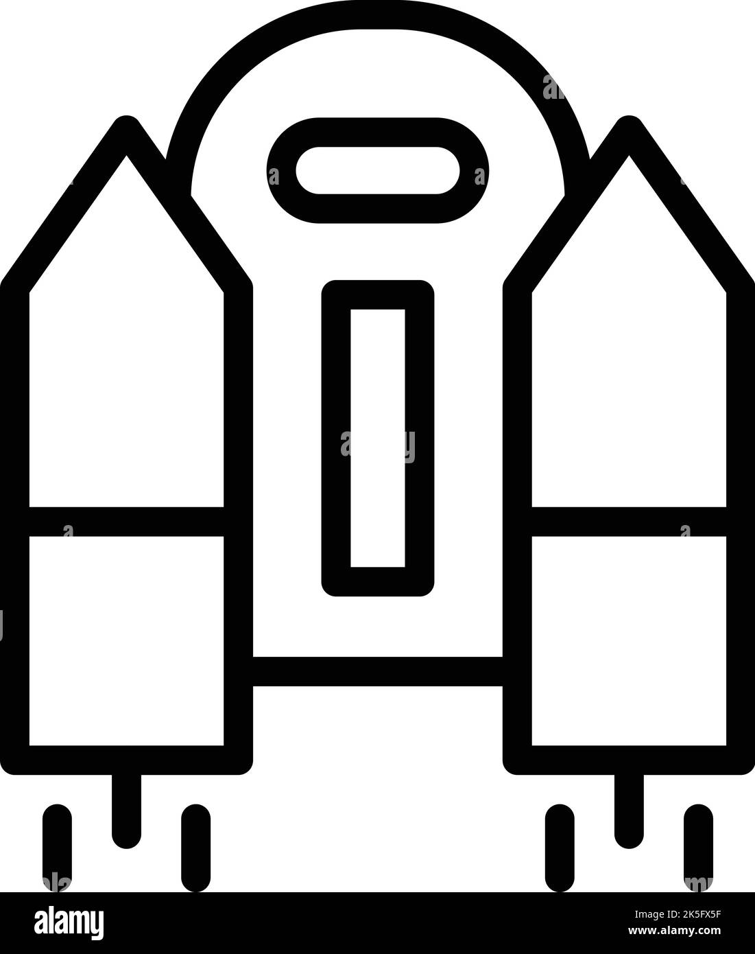 Pack of jetpack icon outline vector. Rocket boost. Speed work Stock ...