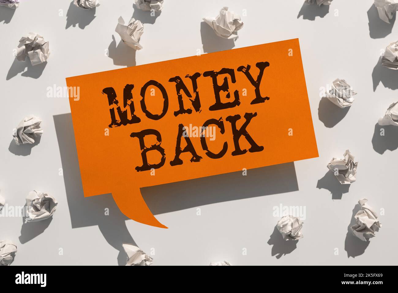 Conceptual caption Money Back. Business idea get what you paid in ...
