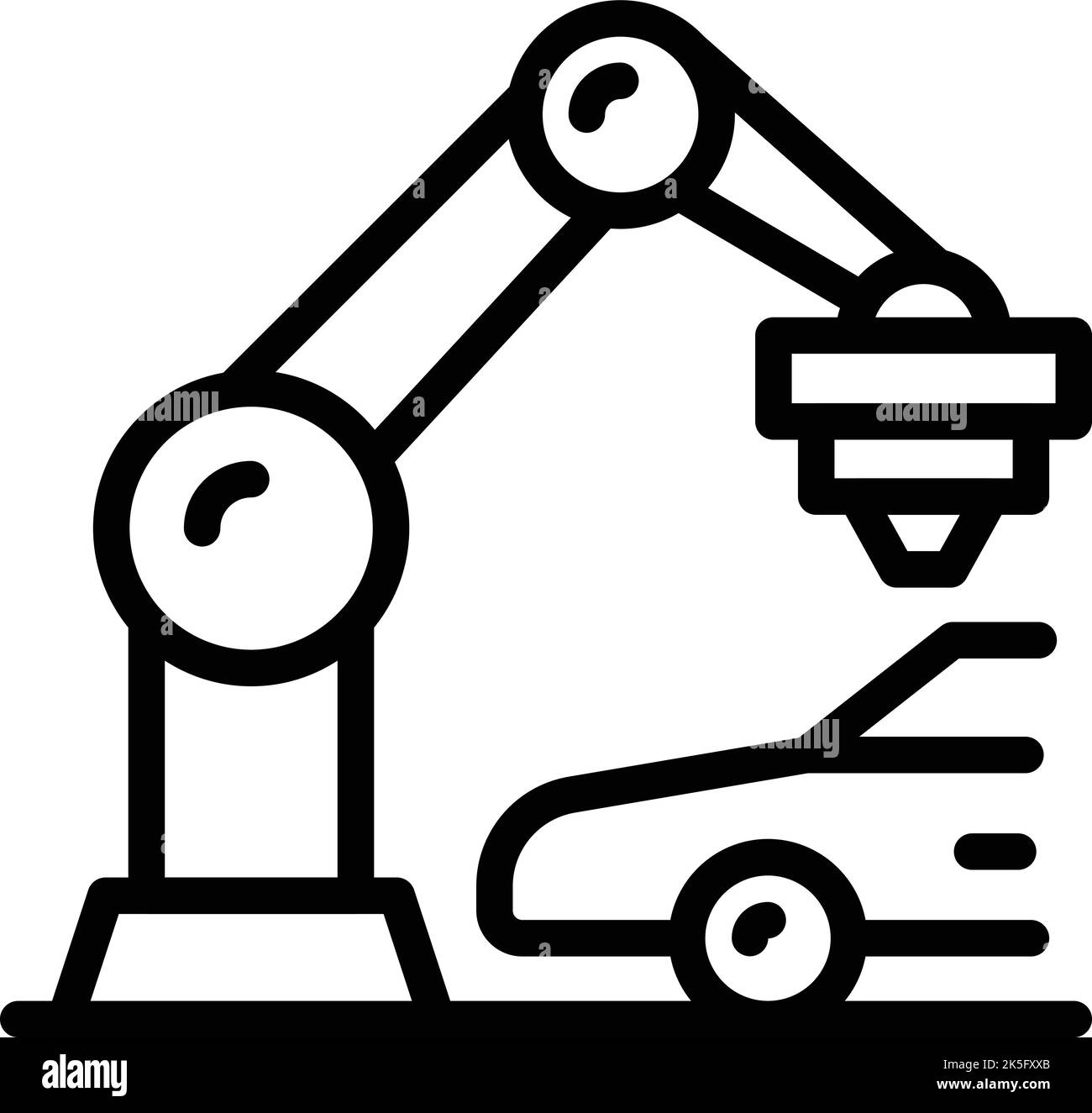 Car print robot icon outline vector. Vehicle printer. Engine brake ...