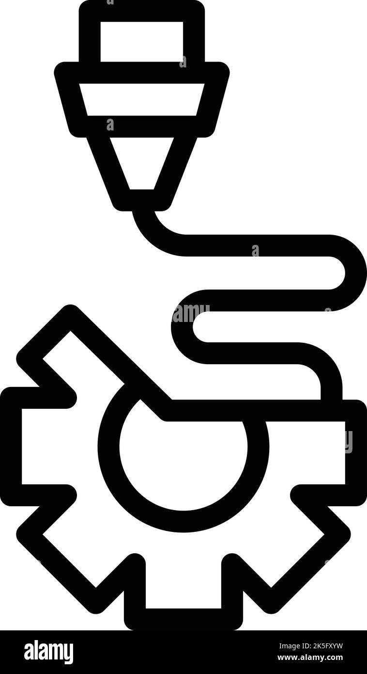 Gear wheel printing icon outline vector. Printer industry. Car engine ...
