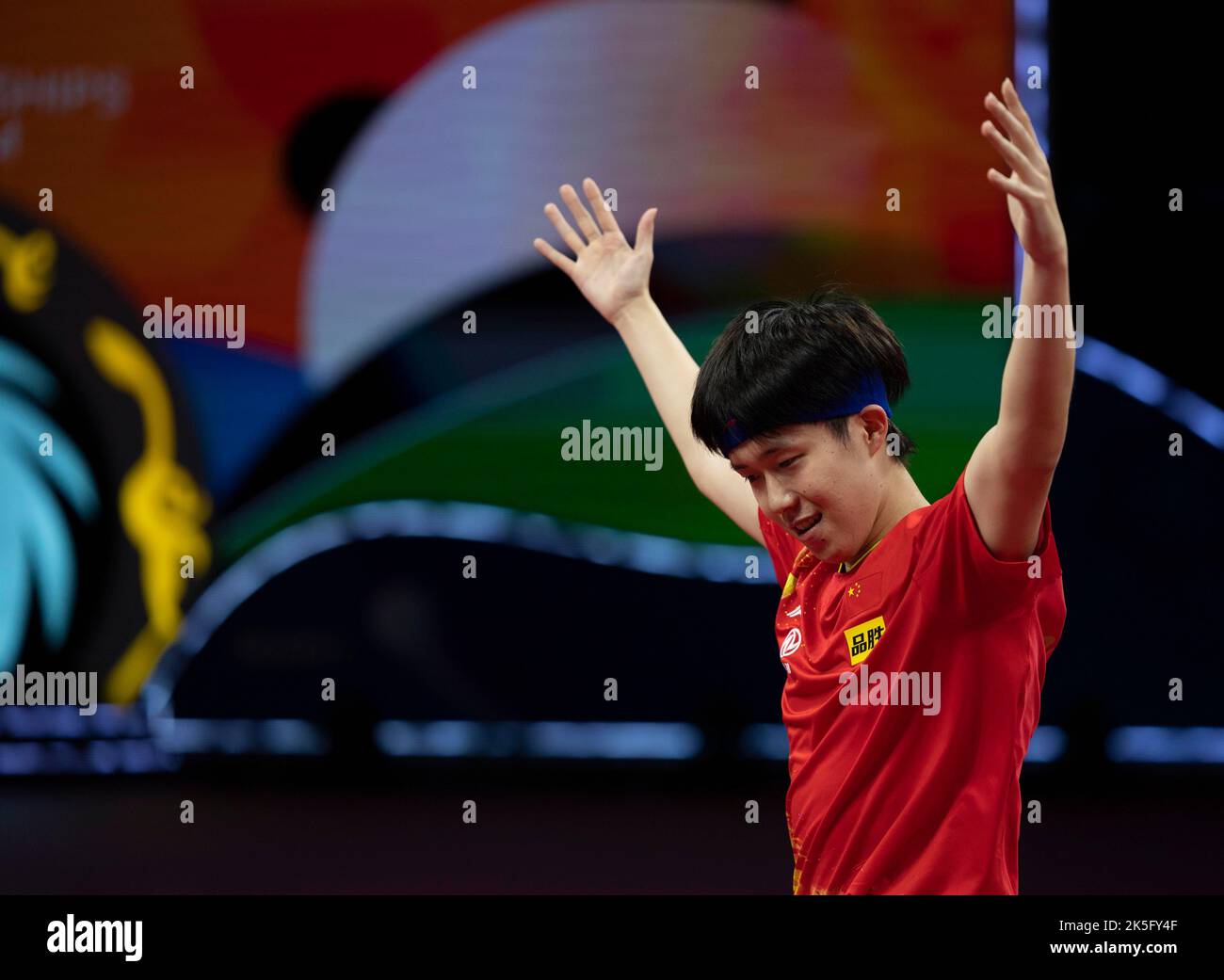 CHENGDU, CHINA - OCTOBER 8, 2022 - Wang Chuqin of China celebrate ...