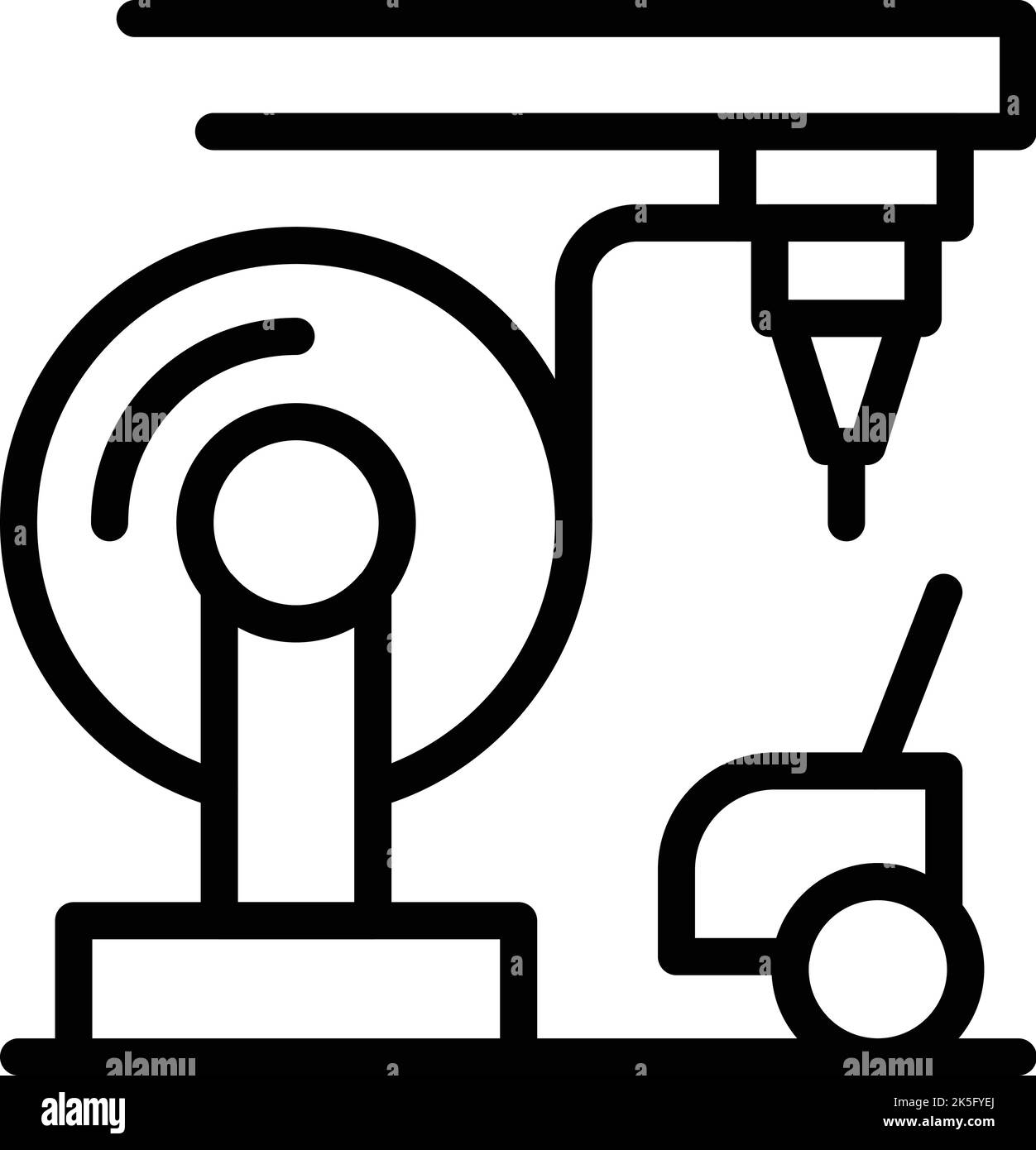 3d car printer roll icon outline vector. Print vehicle. Engine brake ...