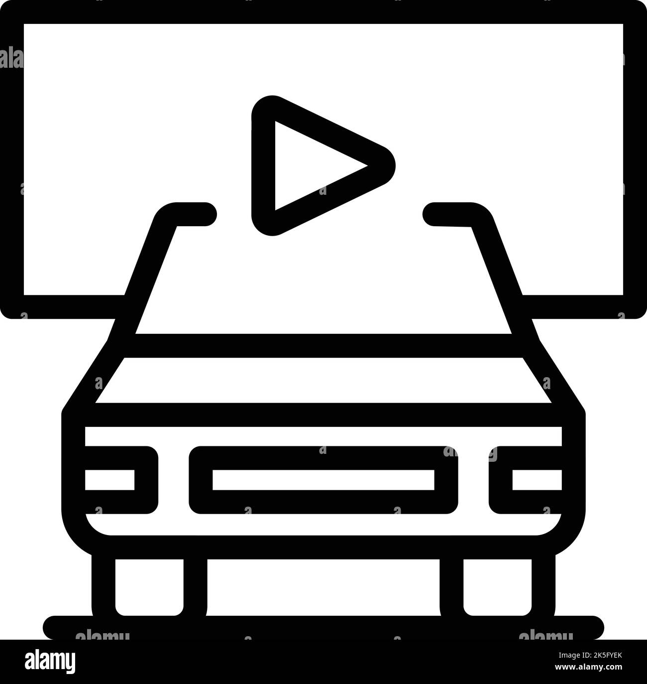 Car movie icon outline vector. Auto show. Cinema screen Stock Vector ...